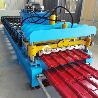 China 0.8mm Aluminium Step 380v Roofing Tile Roll Forming Machine for sale