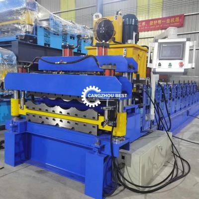 China 1000mm Double Layer Forming Machine Roofing Sheet R Panel for sale