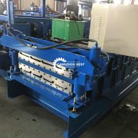 China Powerful Iron Sheet 0.4mm Roof Panel Roll Forming Machine for sale