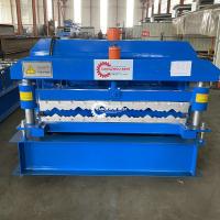China Chain Drive 380v Roof Sheet Roll Forming Machine Steel Deep Rib Brick Tile / Q Tile Cold Making for sale