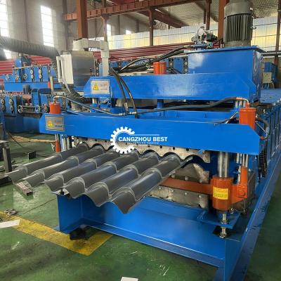 China Double Layer Bamboo Roof Tile Roll Forming Machine 8m/Min for sale