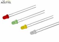 China 3mm Round Top LED Ultra Bright RGB White Clear Plug-in Light Emitting Diodes 30° 20mA for sale