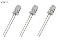 China 3mm Round Top LED Ultra Bright RGB White Clear Plug-in Light Emitting Diodes 30° 20mA for sale