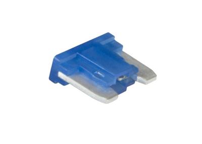 China Low Profile 10.9mm Mini Blade Fuse 15A Blue Zinc Alloy 32VDC for Automotive Passenger Car for sale