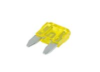 China Zinc Alloy Mini Auto Blade Fuse 32VDC 20A Yellow 11mm for Automotive Passenger Car for sale