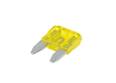 China Zinc Alloy Mini Auto Blade Fuse 32VDC 20A Yellow 11mm for Automotive Passenger Car for sale