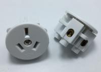 China White or Black PC Wall Argentina Electrical Socket 3 Poles Female Round Single Power Outlet 10A 250V Grounded 2500W for sale