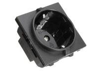 China DIN 49440 EU Schuko Wall Power Socket Single Plug 250V 16A IP20 Black ABS for sale