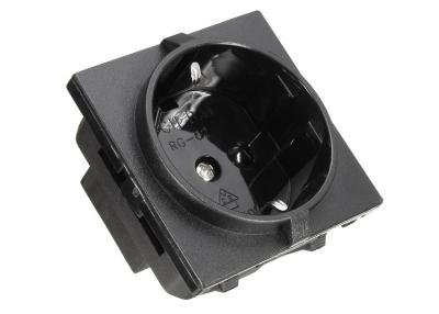 China DIN 49440 EU Schuko Wall Power Socket Single Plug 250V 16A IP20 Black ABS for sale
