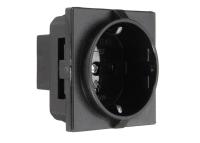 China DIN 49440 EU Schuko Wall Power Socket Single Plug 250V 16A IP20 Black ABS for sale