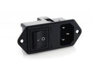 China IEC 60320 C14 3PIN AC Power Plug Female Socket 15A 250V Screw Mount with ON-OFF Switch for sale