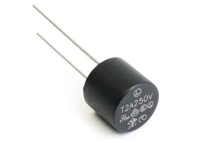 China 8.5x7.2mm Subminiature Time-lag Micro Fuse 2A 250V Radial Leaded SRT1200A T2A250V 5.08mm Spacing for sale