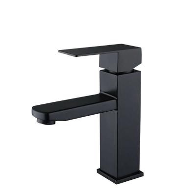 China Modern Basin Mixer Faucet with Ceramic Valve Core SUS304 Stainless Steel Water Saving Bathroom Tap in Matte Black (J50-ss black) for sale