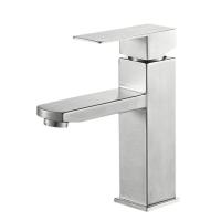 China Modern Basin Mixer Faucet with Ceramic Valve Core SUS304 Stainless Steel Water Saving Bathroom Tap (J50-ss brushed) for sale
