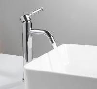 China SUS304 Stainless Steel Faucet for washbasin with 35mm ceramic cartridge and flexible hoses in chrome finishe for sale
