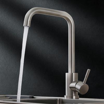 China SUS304 Stainless Steel Faucet with Full Set Construction and 35mm Ceramic Cartridge Includes Two Stainless Steel Flexible Hoses for sale