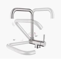 China SUS304 Stainless Steel Faucet with Full Set Construction and 35mm Ceramic Cartridge Includes Two Stainless Steel Flexible Hoses for sale