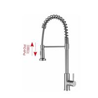 China Pull-out Kitchen Faucet Featuring 304 Stainless Steel and 35mm Ceramic Cartridge with Brushed Surface Finish for Longevity for sale