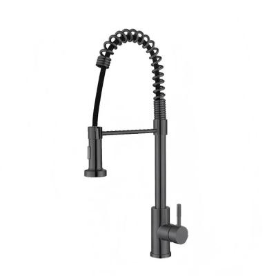 China Pull-out Kitchen Faucet Featuring 304 Stainless Steel and 35mm Ceramic Cartridge with Brushed Surface Finish for Longevity for sale