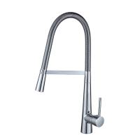 China Kitchen Faucet with Brass Body 35mm Ceramic Cartridge Pull Down Chrome Surface Finish for Enhanced Durability for sale