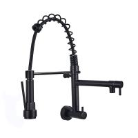 China Kitchen Sink Faucet Made of Stainless Steel Featuring Half Turn Brass Cartridge and Chrome Matte Black Surface Finish for sale