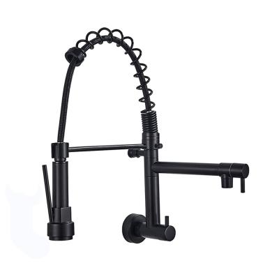 China Kitchen Sink Faucet Made of Stainless Steel Featuring Half Turn Brass Cartridge and Chrome Matte Black Surface Finish for sale