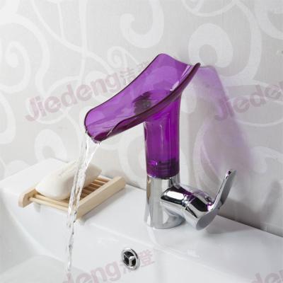 China Basin Faucet Brass Body Zinc Handle 35mm Ceramic Cartridge Chrome Surface Finished with Acrylic Water Spout and Flexible Hoses for sale