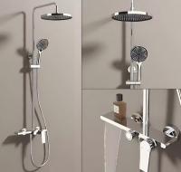 China Shower Set Bathroom Mixer with Brass Body Zinc Handle and SU304 Shower Bar Chrome Black Gunmetal and Gold Finish Options for sale