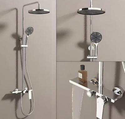 China Shower Set Bathroom Mixer with Brass Body Zinc Handle and SU304 Shower Bar Chrome Black Gunmetal and Gold Finish Options for sale