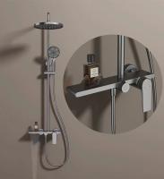 China Shower Set Bathroom Mixer with Brass Body Zinc Handle and SU304 Shower Bar Chrome Black Gunmetal and Gold Finish Options for sale
