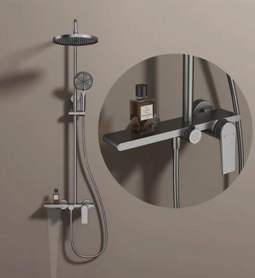 China Shower Set Bathroom Mixer with Brass Body Zinc Handle and SU304 Shower Bar Chrome Black Gunmetal and Gold Finish Options for sale