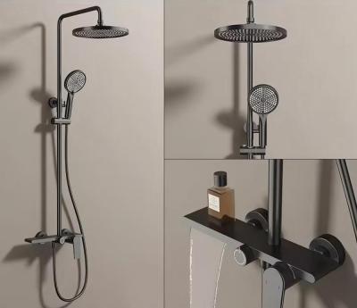 China Shower Set Bathroom Mixer with Brass Body Zinc Handle and SU304 Shower Bar Chrome Black Gunmetal and Gold Finish Options for sale