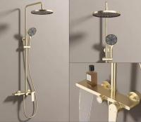 China Shower Set Bathroom Mixer with Brass Body Zinc Handle and SU304 Shower Bar Chrome Black Gunmetal and Gold Finish Options for sale