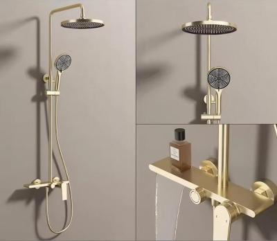 China Shower Set Bathroom Mixer with Brass Body Zinc Handle and SU304 Shower Bar Chrome Black Gunmetal and Gold Finish Options for sale