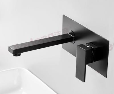 China Wall-mounted Basin Faucet with Brass Body and 35mm Ceramic Cartridge Suitable for Washbasin Chrome Matte Black Finishes for sale