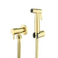 China Handheld Toilet Bidet Sprayer with Brass Valve Stainless Steel Bidet Shower Hygienic Shower Wall Mounted Toilet Bidet Sprayer for sale