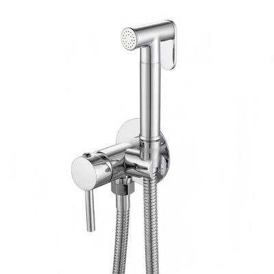 China Brass Bidet Cold Hot Mix Set Hygienic Toilet Bidet Shower Dual Outlet Valve with SUS304 Shower Hose Bath Accessory for sale