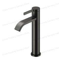 China High Body Basin Faucet Featuring Brass Construction 35mm Ceramic Cartridge and Flexible Stainless Steel Hoses Available in Multiple Finishes for sale