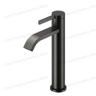 China High Body Basin Faucet Featuring Brass Construction 35mm Ceramic Cartridge and Flexible Stainless Steel Hoses Available in Multiple Finishes for sale