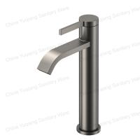China High Body Basin Faucet Featuring Brass Construction 35mm Ceramic Cartridge and Flexible Stainless Steel Hoses Available in Multiple Finishes for sale