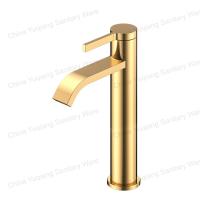 China High Body Basin Faucet Featuring Brass Construction 35mm Ceramic Cartridge and Flexible Stainless Steel Hoses Available in Multiple Finishes for sale