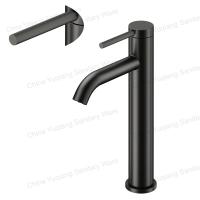 China High Body Basin Faucet Featuring with Brass Body Brass Handle 30mm Ceramic Cartridge and Flexible Stainless Steel Hoses Available in Multiple Finishes for sale