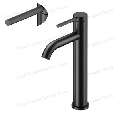 China High Body Basin Faucet Featuring with Brass Body Brass Handle 30mm Ceramic Cartridge and Flexible Stainless Steel Hoses Available in Multiple Finishes for sale