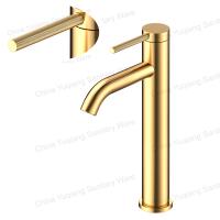 China High Body Basin Faucet Featuring with Brass Body Brass Handle 30mm Ceramic Cartridge and Flexible Stainless Steel Hoses Available in Multiple Finishes for sale