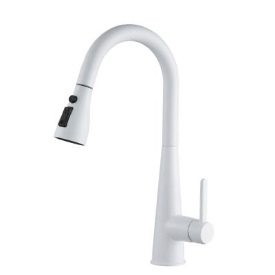 China Pull Out Kitchen Faucet Made from 304 Stainless Steel Featuring 35mm Ceramic Cartridge with 3 Function Spray Head and Two Flexible Stainless Steel Hoses for sale
