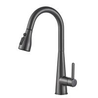 China Pull Out Kitchen Faucet Made from 304 Stainless Steel Featuring 35mm Ceramic Cartridge with 3 Function Spray Head and Two Flexible Stainless Steel Hoses for sale