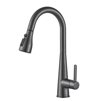 China Pull Out Kitchen Faucet Made from 304 Stainless Steel Featuring 35mm Ceramic Cartridge with 3 Function Spray Head and Two Flexible Stainless Steel Hoses for sale