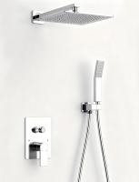 China Oersitor Wall-mounted Shower Set Bathroom Mixer with Brass Body Zinc Handle and SU304 Shower Head Chrome Black Finish Options (X18B chrome) for sale