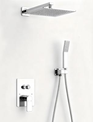 China Oersitor Wall-mounted Shower Set Bathroom Mixer with Brass Body Zinc Handle and SU304 Shower Head Chrome Black Finish Options (X18B chrome) for sale