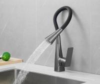 China Brass Kitchen Sink Faucet 2 Modes Flexible Pipe Hot Cold Water Mixer Tap Single Handle Free Rotation Crane (S69 gunmetal) for sale